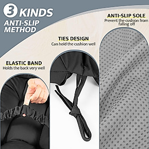 mudilun Outdoor Adirondack Chair Cushion High Weather Resistant Tufted Waterproof Lounge Cushion Anti-Slip Thickened High Back Patio Seat Pads