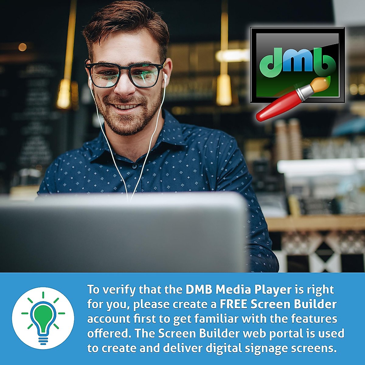 Digital Media Bridge - Premium Digital Signage Display 4K Player with Streaming Video | Media Player for Dynamic Advertising and Business Display | Central Cloud Control | No Subscription Fees
