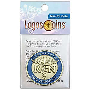Nurse Coin, Bulk Pack of 3, The Lord is My Refuge & My Fortress, Psalm 91 & Cura Personalis - Personal Care, Religious Pocket Token of Peace & Protection, RN Challenge Coin with Christian Flag
