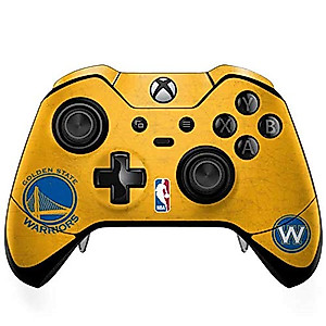 Skinit Decal Gaming Skin compatible with Xbox One Elite Controller - Officially Licensed NBA Golden State Warriors Distressed Design