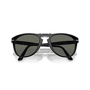 Persol PO0714 Aviator Sunglasses, Black/Green Polarized, 54 mm