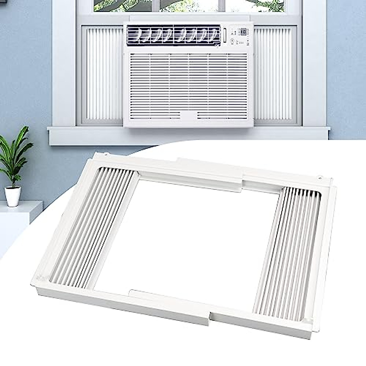 Pearwow Window Air Conditioner Side Panel with Frame,AC Insulation Side Panels Curtain Kit,Fits for Most 10000BTU Window AC Units