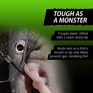 Heavyweight Catfish Hooks - Offset Octopus Circle Hooks - 25 Pack (6/0)