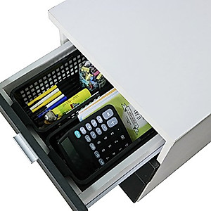 Begale Small Plastic Storage Baskets, Black, 11.6"L x 5"W x 3.4"H, Set of 6