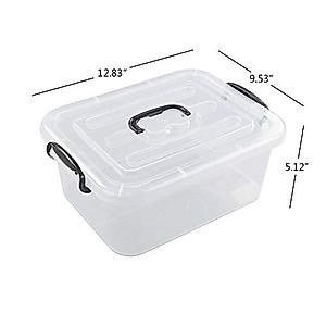 Bringer 2-Pack Plastic Storage Boxes, 8 L Clear Latch Boxes