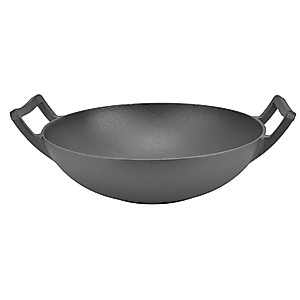 BTIHCEUOT Double Handle Wok, NonStick Cast Iron Pan Pot for Halogen Stove for Kitchen