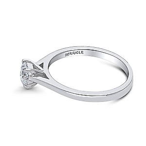 BERRICLE Sterling Silver Solitaire Wedding Engagement Rings 0.4 Carat Princess Cut Cubic Zirconia CZ Promise Ring for Women, Rhodium Plated Size 5