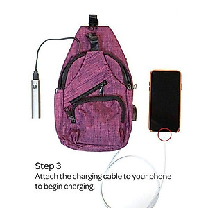 NuPouch Daypack Anti-Theft Backpack Large Plum.