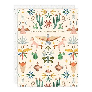 Legacy Western Toile Tan 5.5 x 4.25 Paper Birthday Greeting Seeds Card