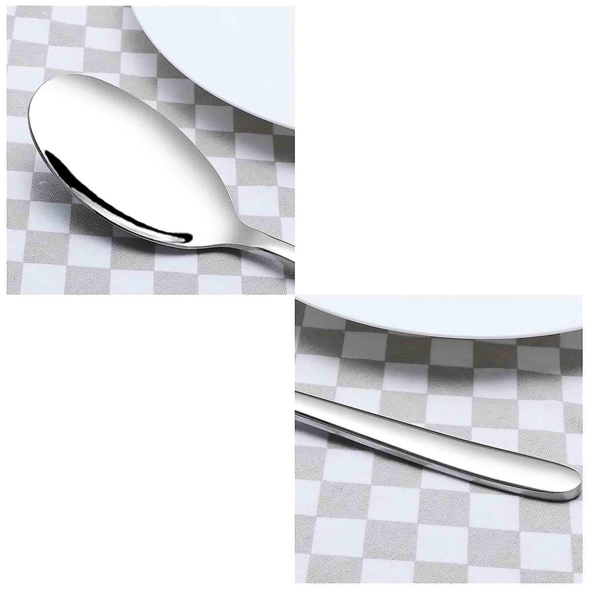 Vababa 8-Piece Stainless Steel Large Buffet Serving Spoon, Sliver, F