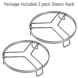 EIKS 2 Pack Steam Rack Cooling Stand for Steaming Food Air Fryer Pot Cooking Baking Usage, Size of 6-inch Round Stainless Steel Rack