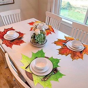 50 Pack Mother's Day Father's Day Table Mats Mexican Disposable July 4th Patriotic Paper Place Mats Fall Placemats Paper Valentine's Day Mats for Home Dining Table Decor(Leaf Style)