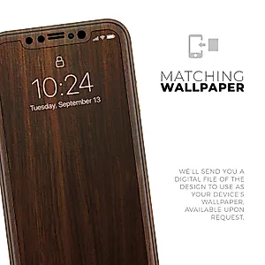 Design Skinz Dark Walnut Stained Wood - DesignSkinz Protective Vinyl Decal Wrap Skin Cover Compatible with The Apple iPhone 12 Pro (Full-Body, Screen Trim & Back Glass Skin)