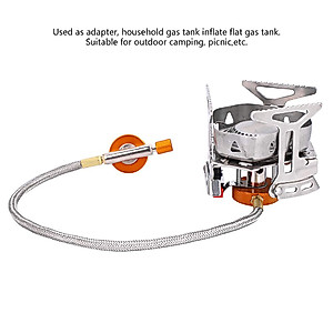 Alomejor Outdoor Camping Furnace Fittings Flat Gas Joint Liquefied Gas Cylinder Inflation Valve with Catheter Picnic Stove Head Gas Converter Refill Adapter