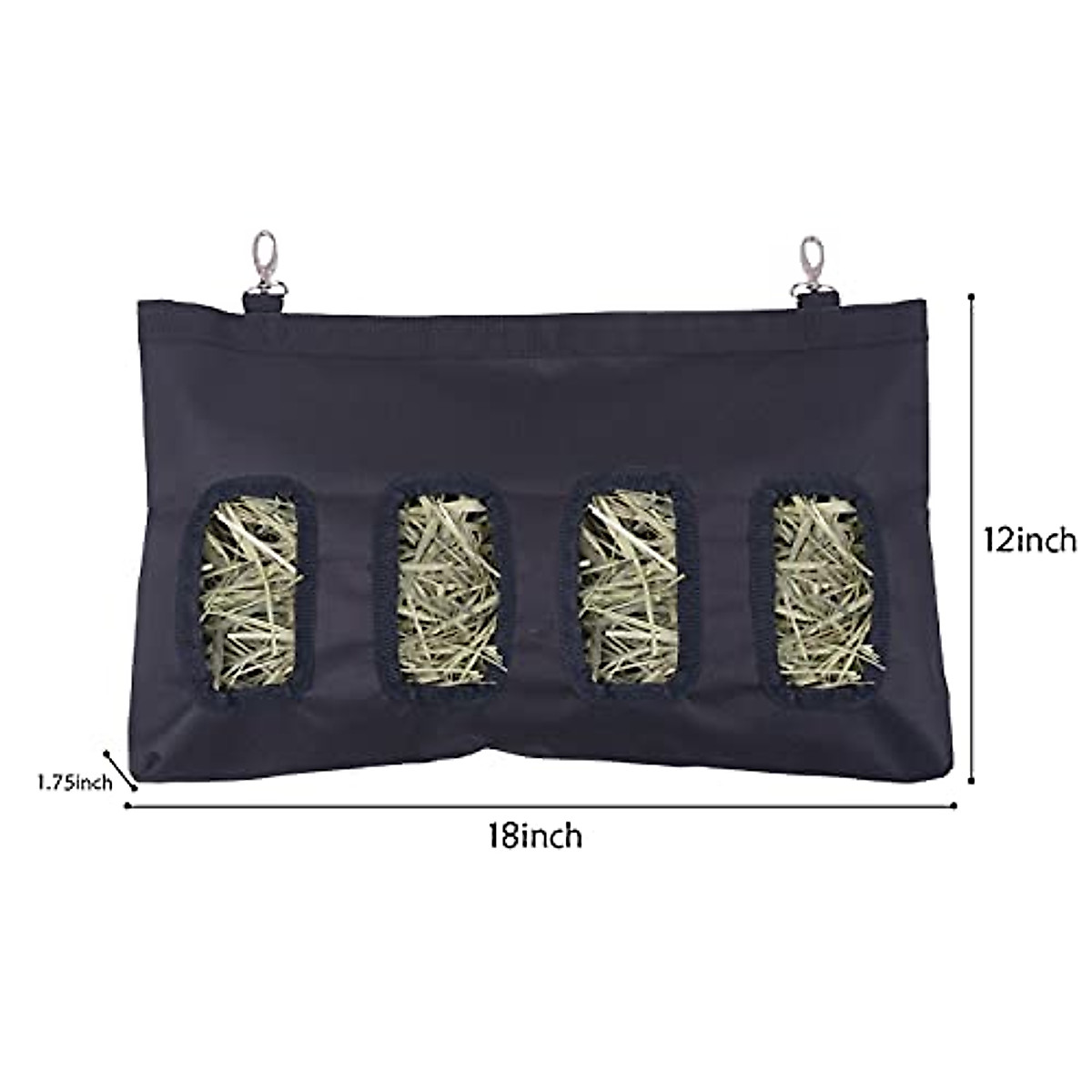 TSLIVE Rabbit Hay Feeder Bag, Guinea Pig Hay Feeder Storage, Rabbit Hay Bag, Guinea Pig Hay Feeder,18in X11 in Small Animal Feeder Bag,600D Oxford Cloth Fabric (Black)