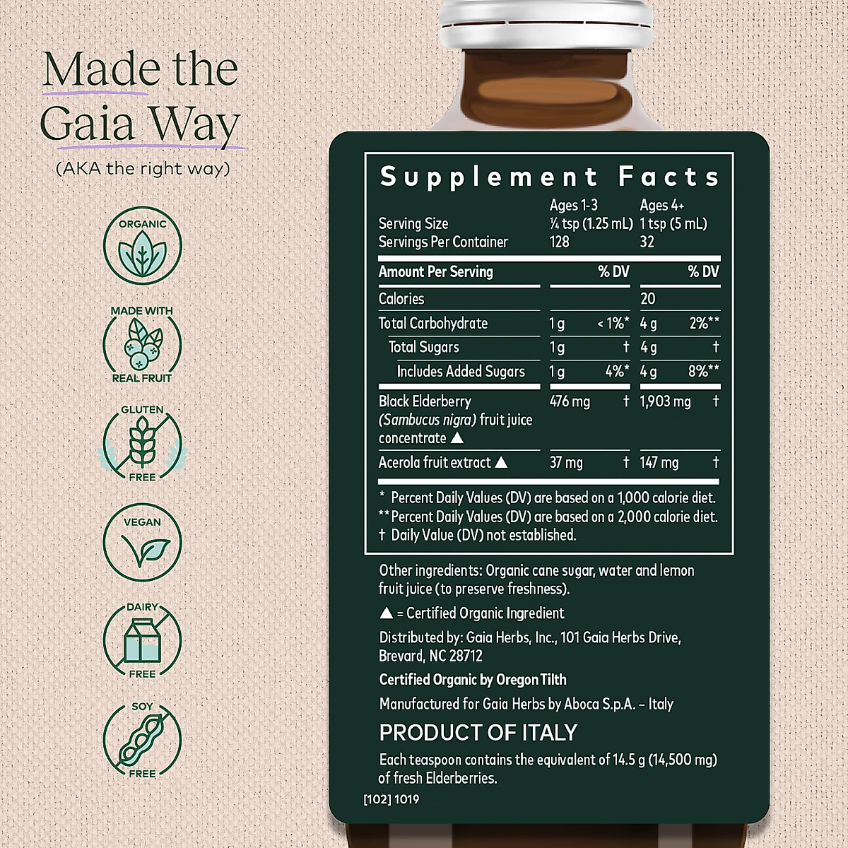 Gaia Herbs Black Elderberry Syrup, 5.4 Ounce