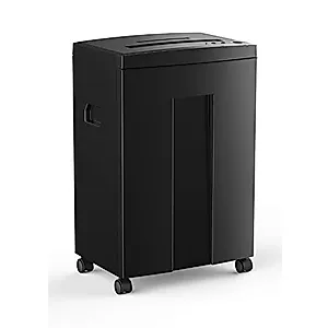 WOLVERINE 18-Sheet 60 Mins Running Time Cross Cut High Security Level P-4 Heavy Duty Paper/CD/Card Ultra Quiet Shredder for Home Office with 6 Gallons Pullout Waste Bin SD9113(Black ETL)