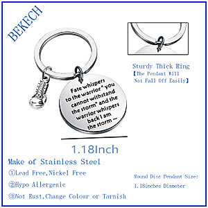 BEKECH Boxing Keychain Boxing Glove Keychain Future Boxer Gift Fate Whispers to The Warrior I Am The Storm Inspirational Jewelry Gift for Boxing Althetes Coaches Fitness Lovers (fate whisper boxing)