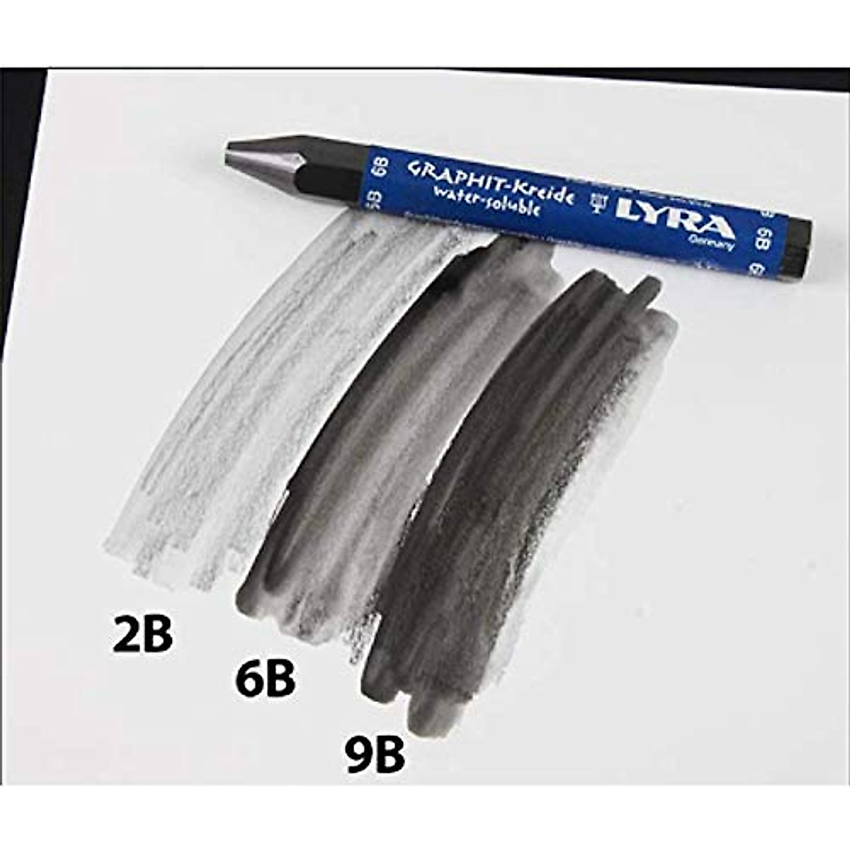 LYRA Assorted Degree Graphite Stick Set - Water Soluble and Non Soluble - 2B 6B 9B, Art, Drawing Supplies for Sketch & Shading Pencils - 3 Crayon Stick (Water Soluble)