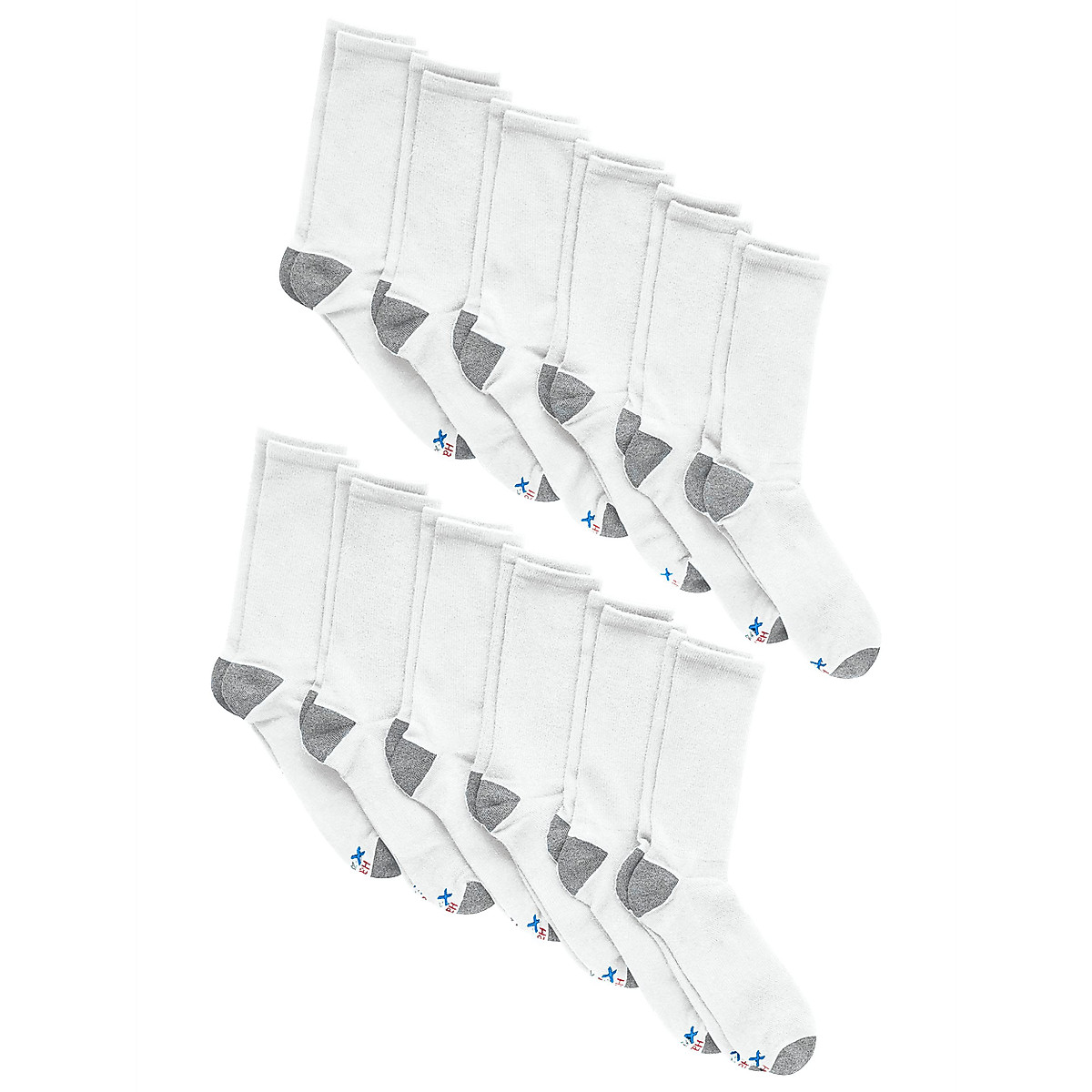 Hanes mens X-temp Lightweight Crew Socks, 12-pair Pack Casual Sock, White, 6 12 US