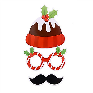 Christmas Photo Booth Props 32Pcs（Upgraded Version）, Merry Christmas Party Pose Sign, Red and Green Christmas Party Supplies Decorations for Kids Adults