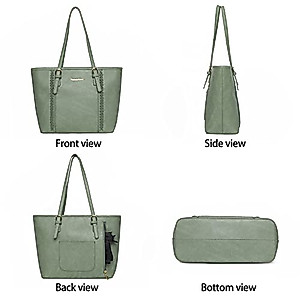 Montana West 3 PCS Set Tote Bag Set Purse Large Shoulder Bag Concealed Carry Purses and Handbags for Women Top Handle Turquoise