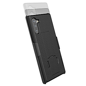 Encased Galaxy Note 10 Plus Belt Clip Case (2019 DuraClip) Ultra Slim Cover with Holster, Matte Black (Samsung Note 10+)
