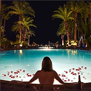 30 Pieces Tea Wax ,Unscented Floating Candles,Smokeless Floating Water Candle for Wedding Party Pool SPA Valentine's Day Bathtub Dinner Christmas Party Decoration (White)