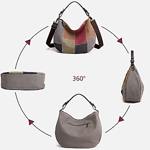 Chikencall Purse and Handbags for Women Canvas Hobo Bag Large Shoulder Bag Shopper Daily Crossbody Bag Travel Satchels