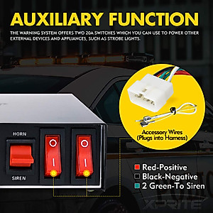 Xprite 200 Watt 8 Tones Emergency Warning Siren PA System Kit w/Handheld Microphone & Light Control Switches (Speaker Not Included)
