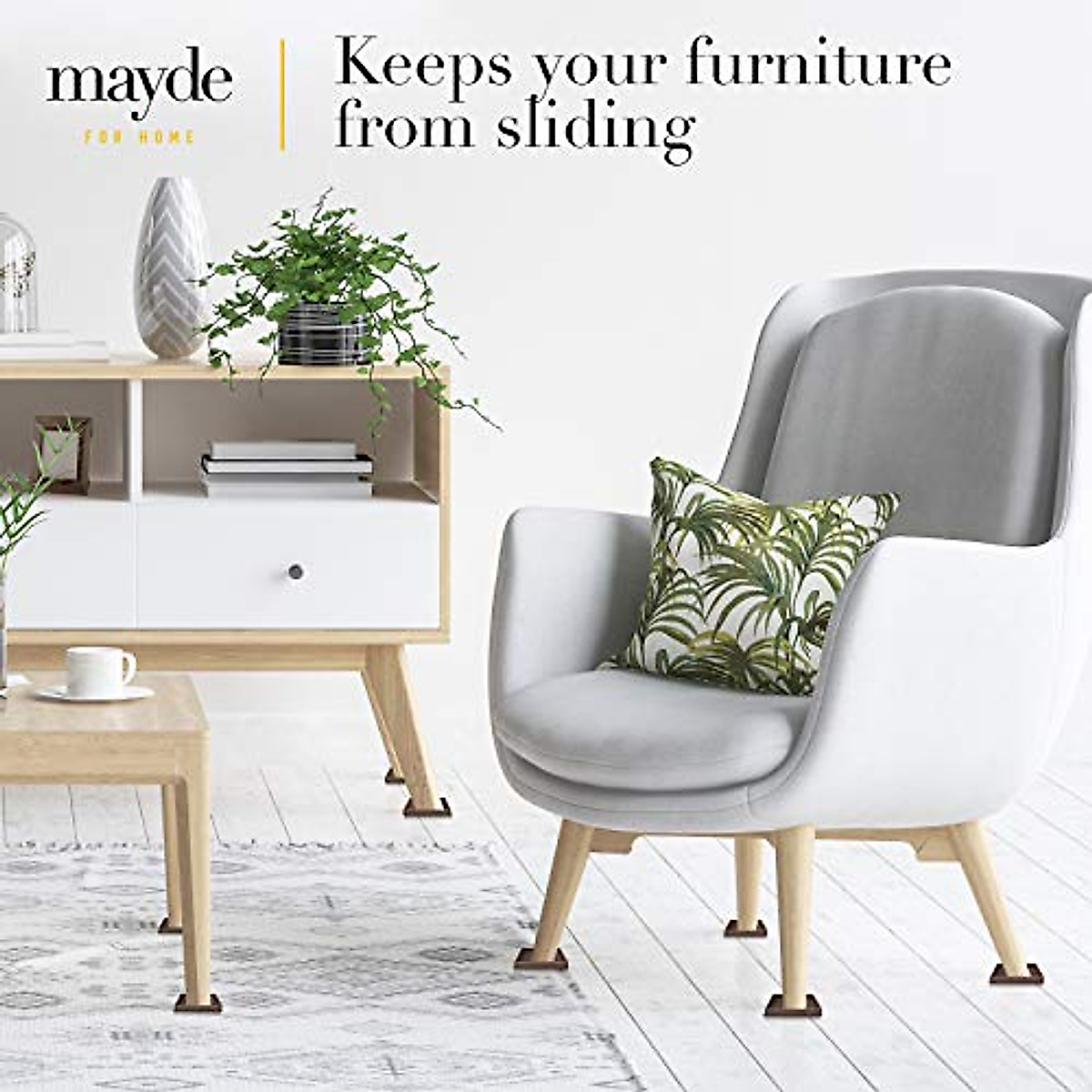 Mayde Caster Cups for Home Furniture (3 inches X 3 inches, Brown, Set of 4)