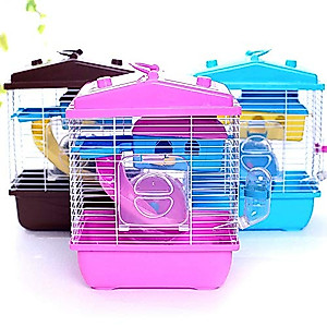 GFHFG Pet Cage Hamster with Transparent Skylight Double Layer House for Hamster Golden Hamster Pet Blue