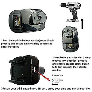 AuthFrank BPS18RL Battery Adapter for Black&Decker for Porter Cable for Stanley 20V Lithium Battery for Ryobi 18V P108 Battery