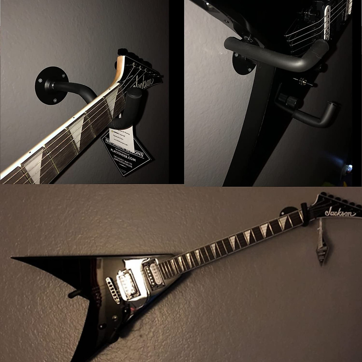 BEMTE Guitar Wall Mount Guitar Bass Display Rack Horizontal Hanger (Electric Guitar/ Ukulele)