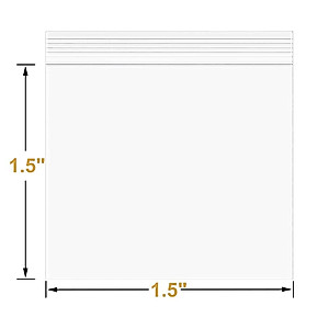 200 Pcs 1.5" x 1.5" Small Thick Heavy Duty Clear Reclosable Zip Poly Lock Bags Durable Seal Resealable Zipper Bags Jewelry Earrings Pill Zip Bag