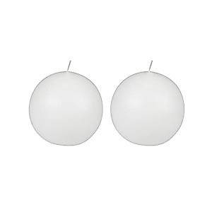 Zest Candle 2-Piece Ball Candles, 4-Inch, White Citronella