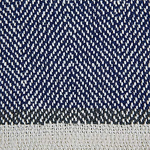 DII New Traditional, 2-Tone Chevron Stripe Throw, 50x60, Navy