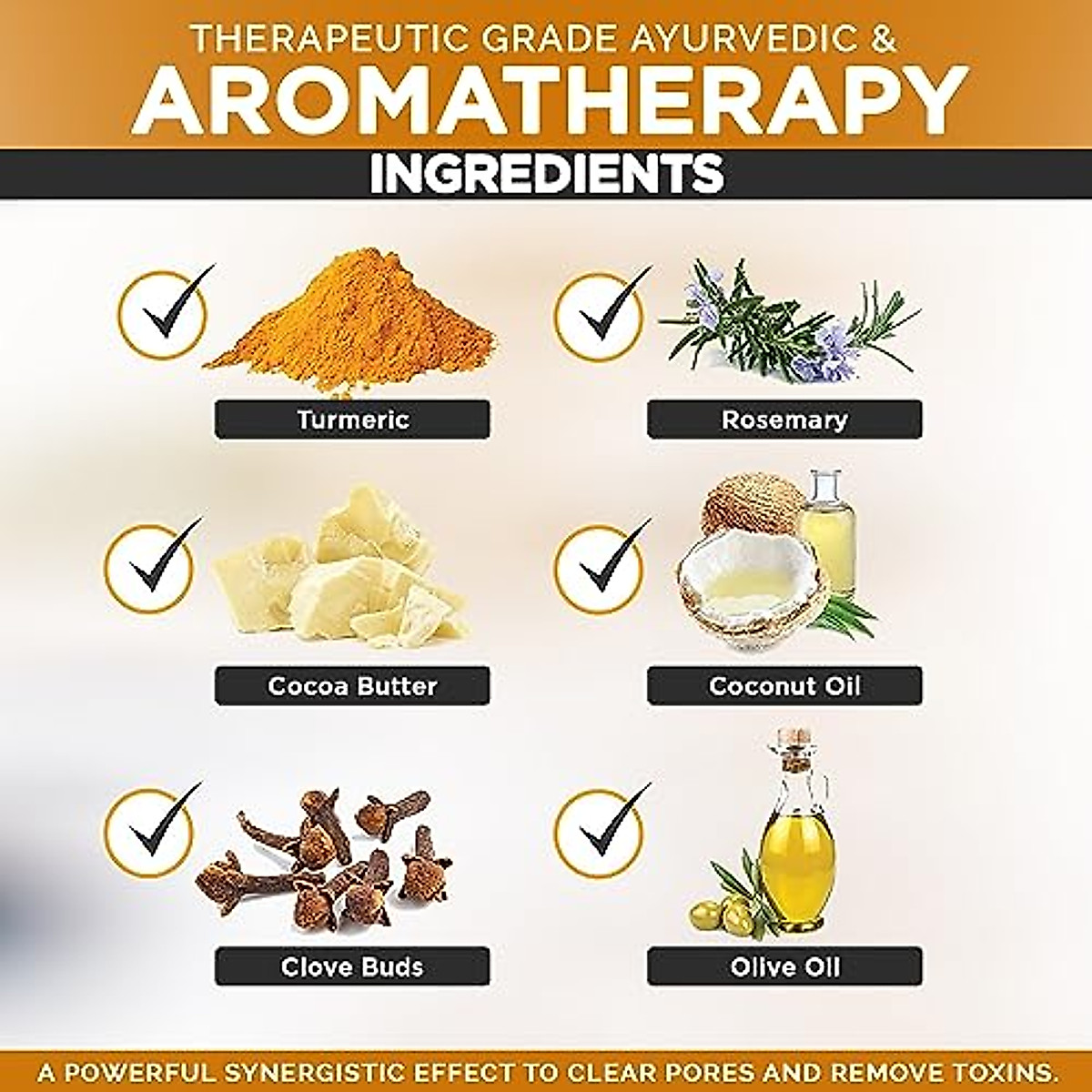 Organic Turmeric Soap with Clove Bud (Large 6 Ounce) - Long Lasting Rich Creamy Lather - Face & Body Wash Bar - Bright Beautiful Natural Glowing Skin