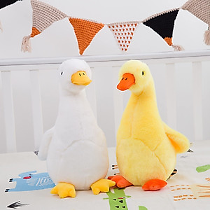 LUOZZY Plush Duck Stuffed Animal Toys for Kids Lovely Duck Doll Soft Animal Doll for Home Nursery Room (32cm White)
