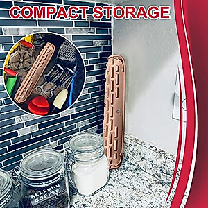 STARCONE Silicone Dish Drying Mat- Large Pastel Soft Brown/Tan 18"x16" 8mm High Ridges Mat Food Grade Safe Eco-Friendly Heat Resistant Non-Slip Fastest Drying Mat for Bathroom Kitchen Countertop