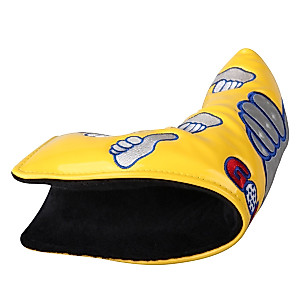 Thumb PU Golf Putter Headcover for Blade Style Golf Club Head Cover with Magnetic Headcovers (Yellow)