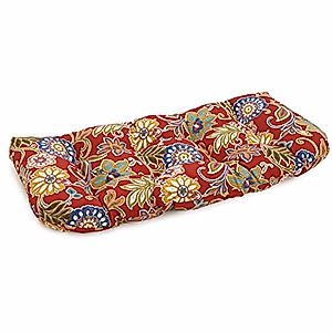 Blazing Needles Outdoor Rounded Back Loveseat Cushion, 42" x 19", Alenia Pompeii