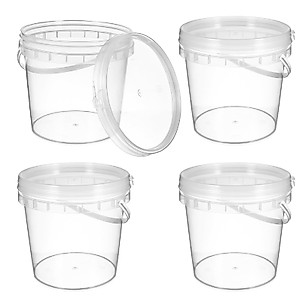 GANAZONO 4Pcs 2L Ice Cream Bucket with Handle Reusable Round Food Storage Bucket Ice Bucket Summer Jelly Cold Drink Juice Bucket