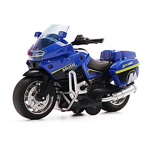 YA LE MING Die-Casting Motorcycle Toys,with Light and Music Toys Motorcycle Model, Toy Motorcycle for Kids 3-9 (Blue)