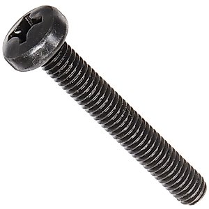 Small Parts M640D7985AB Steel Pan Head Machine Screw, Black Oxide Finish, Meets DIN 7985, #3 Phillips Drive, M6-1 Thread Size, 40 mm Length, Fully Threaded, Import (Pack of 50)