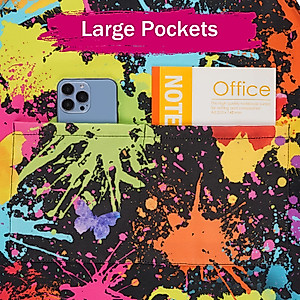 ASPMIZ Artist Painting Apron for Adults, Colorful Art Cooking Aprons, Waterproof Kitchen Bib Apron with Pockets, Adjustable Kitchen Aprons for Men Women Chef Gardening Baking, 27.6" x 31.5", Black