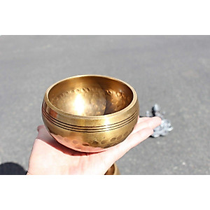 3 Pcs Tibetan Singing Bowl Standing Bell Set Himalayan Bowl For Chakras Meditation Mind Healing Peace of Heart Prayer Yoga Religion Buddhist Bowl w 3 Mallet Wooden Striker