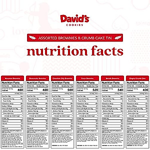 David's Cookies Assorted Brownies & Crumb Cake Gift Basket Tin - Delicious, Fresh Baked Snacks, Gourmet Chocolate Fudge Slices, Brownies Gift Basket Ideal Gift for Corporate Birthday Fathers Mothers Day Get Well and Other Special Occasions - 3 lb (16 pcs)