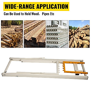 VEVOR Logging Saw Horse Durable Steel Log Sawhorse, Foldable Log Cutting Stand with Sharp Claws and Adjustable Height, Horse Stands for Cutting Wood, Space-Saving Sawbuck, Easy to Assemble and Carry