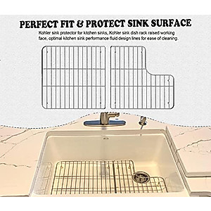 𝟮𝟬𝟮𝟯 𝙐𝙥𝙜𝙧𝙖𝙙𝙚𝙙 K-6639-ST Sink Rack Replacement for Kohler Whitehaven Bottom Basin Rack 6639-ST, K-6488 and K-6489 Stainless Steel Sink Protector Accessories
